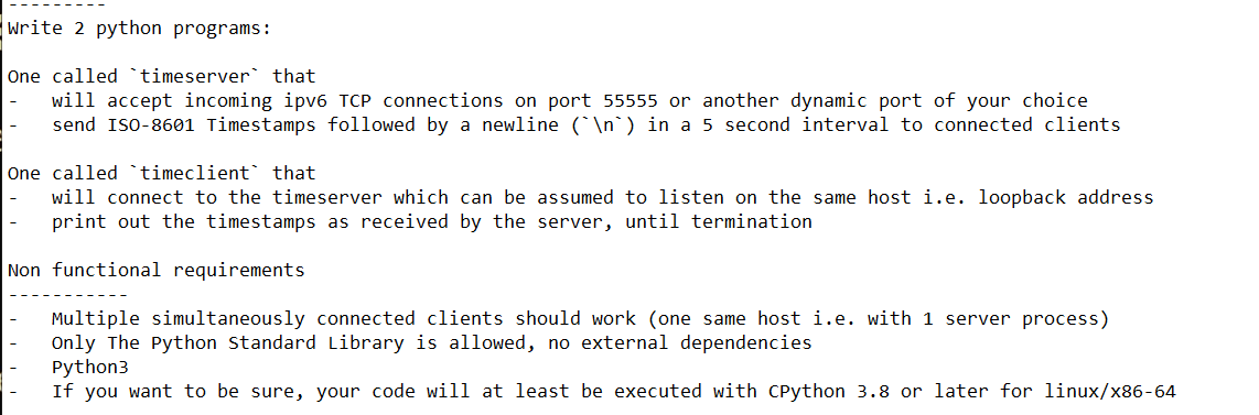 Write 2 python programs : One called 'timeserver that | Chegg.com