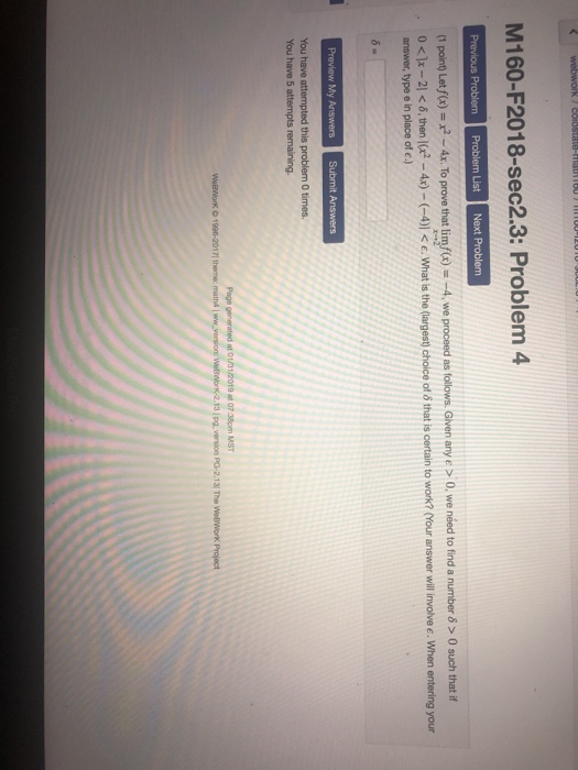 Solved M160-F2018-sec2.3: Problem 4 4, we proceed as | Chegg.com