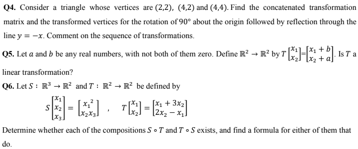 Solved Q4. Consider a triangle whose vertices are (2,2), | Chegg.com