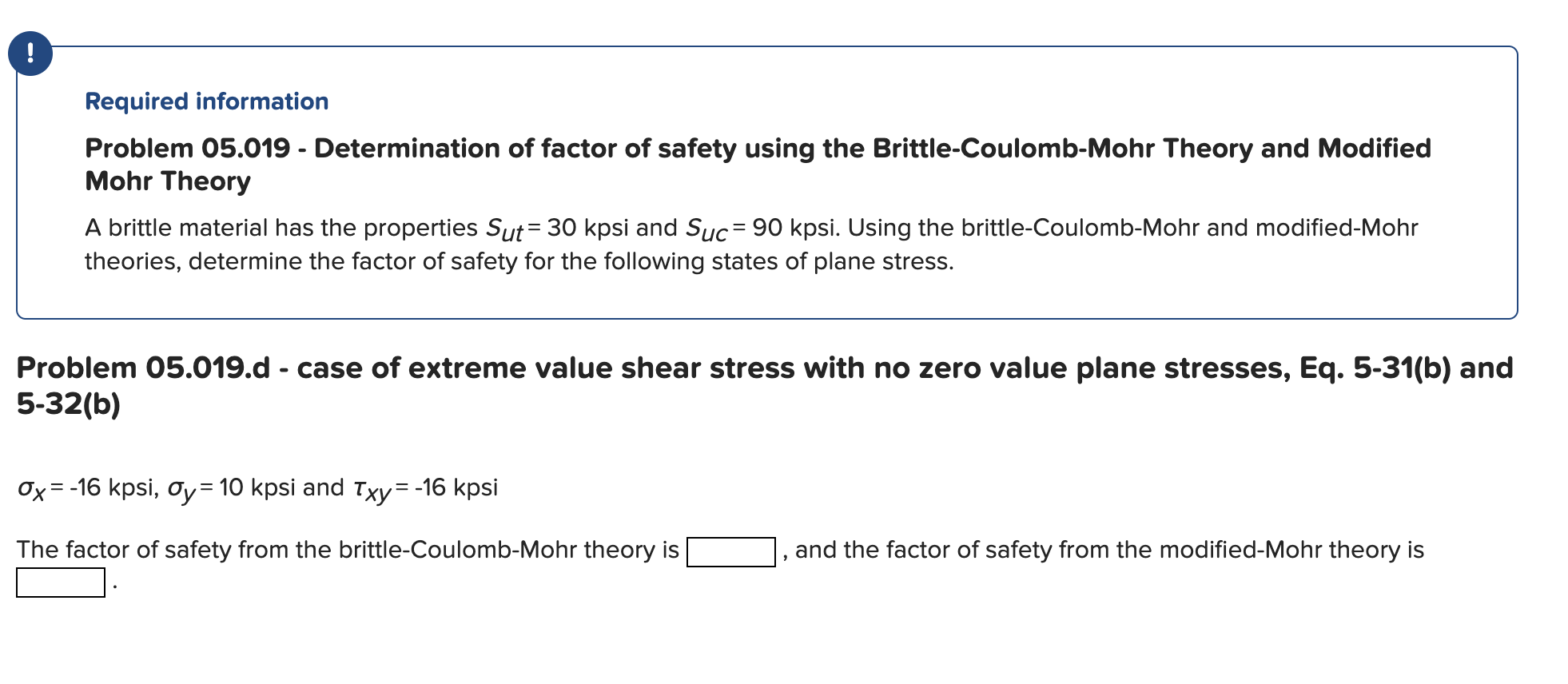 Solved Required information Problem 05.019 - Determination | Chegg.com