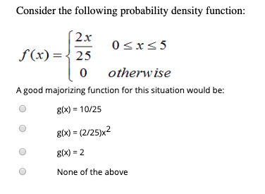 Solved Consider the following probability density function: | Chegg.com