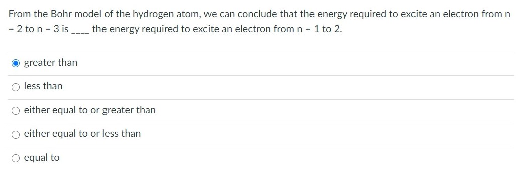 Solved From the Bohr model of the hydrogen atom, we can | Chegg.com