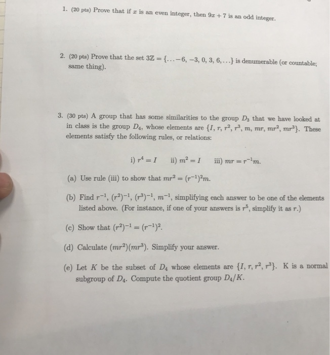 Solved 1. (20 pts) Prove that if z is an even integer, then | Chegg.com Solved 1. (20 pts) Prove that if z is an even integer, then | Chegg.com