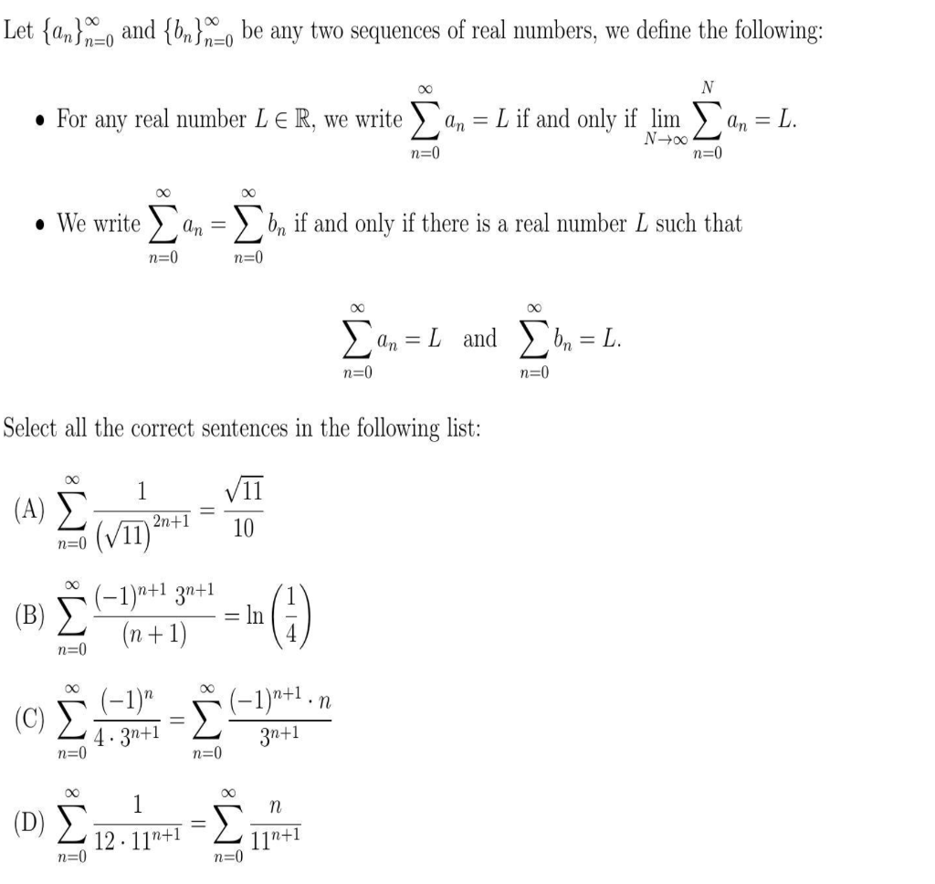 Solved Let {an}=0 and {bn}n-, be any two sequences of real | Chegg.com