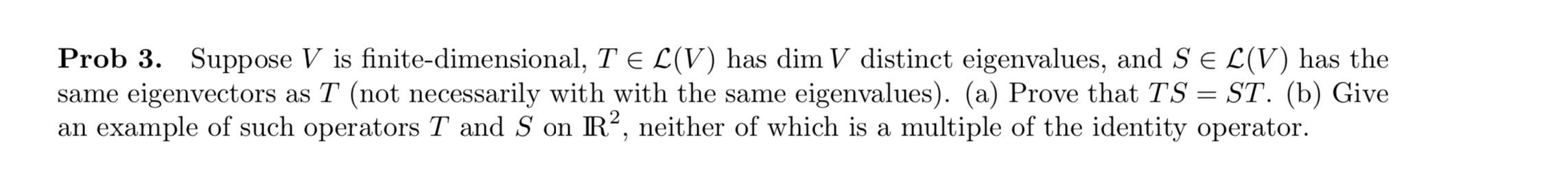 Solved Prob 3. Suppose V is finite-dimensional, T∈L(V) has | Chegg.com