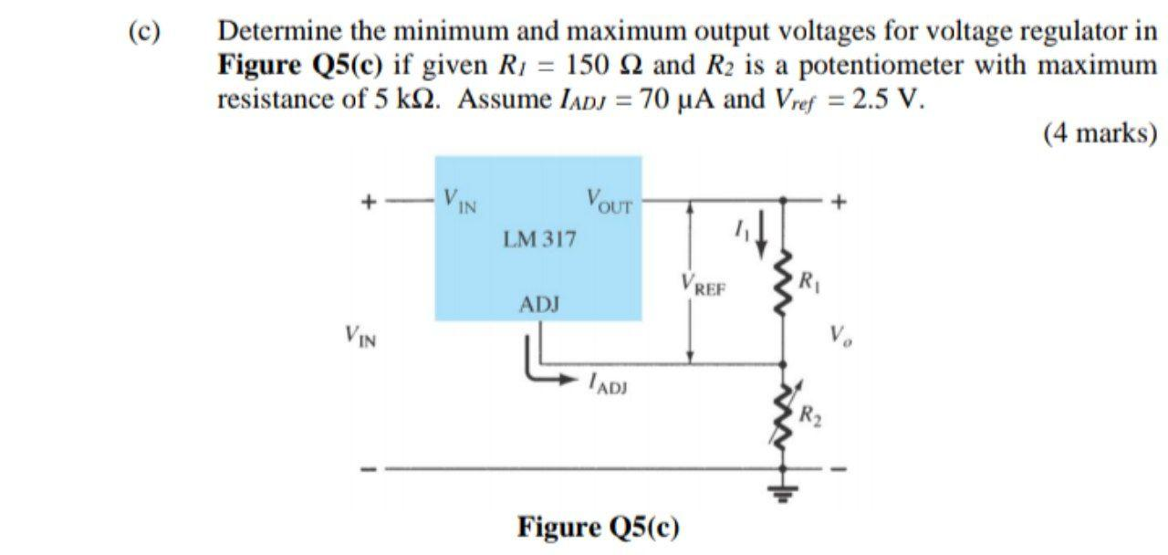 Solved (C) Determine the minimum and maximum output voltages | Chegg.com