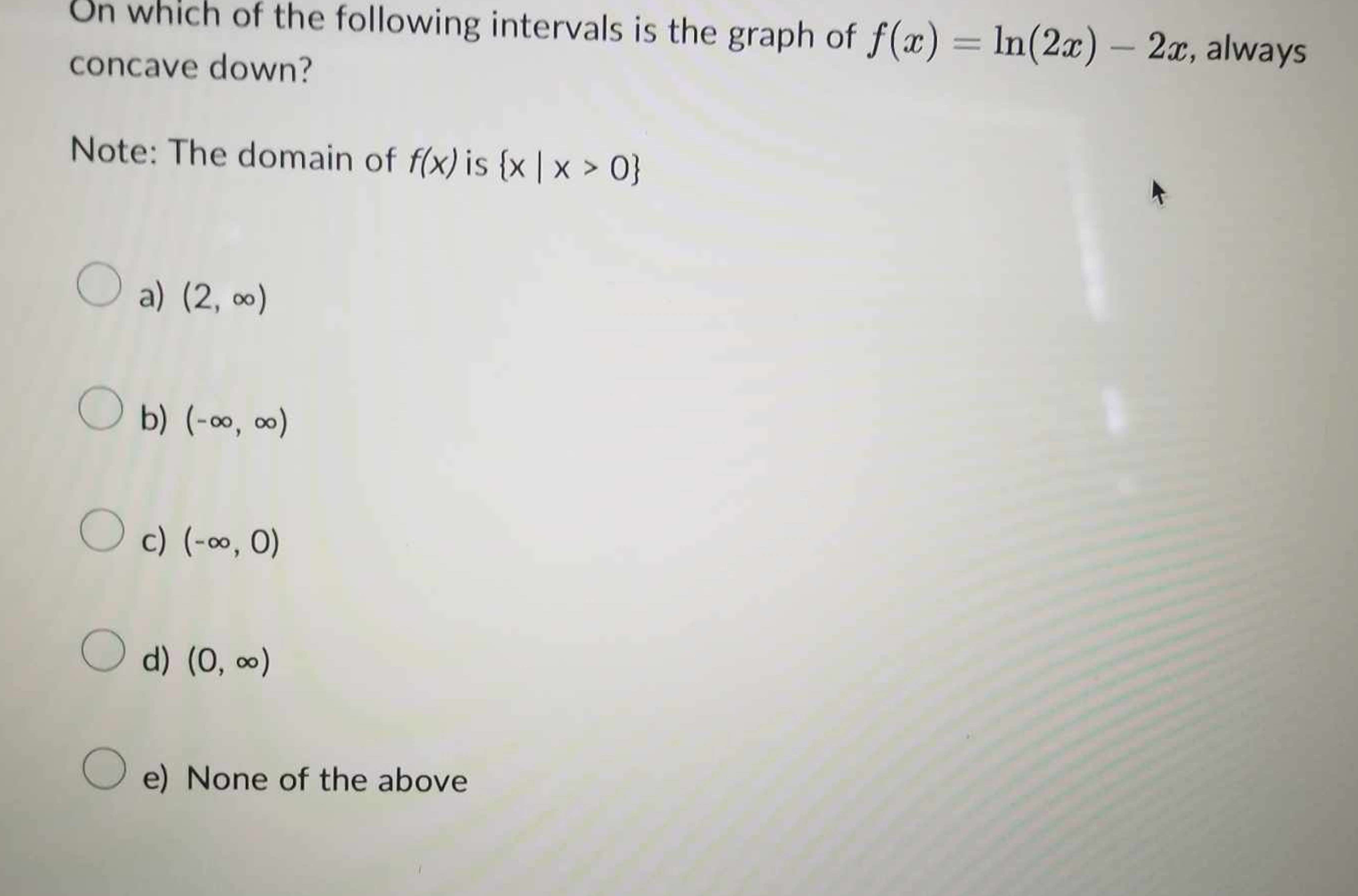 Solved On which of the following intervals is the graph of | Chegg.com