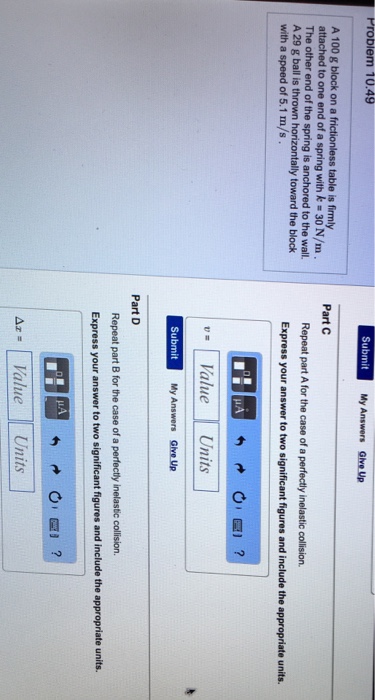 Solved Problem 10.49 Part A A 100 g block on a frictionless | Chegg.com