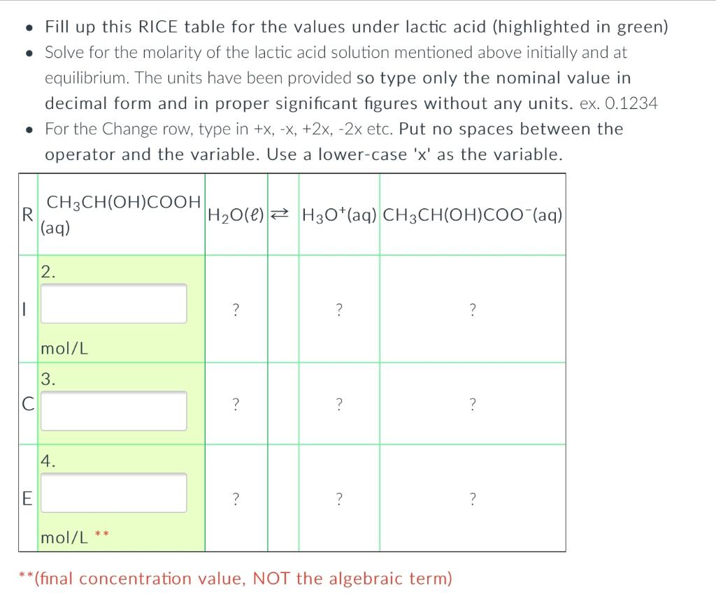 Solved A dilute lactic acid solution was prepared by | Chegg.com