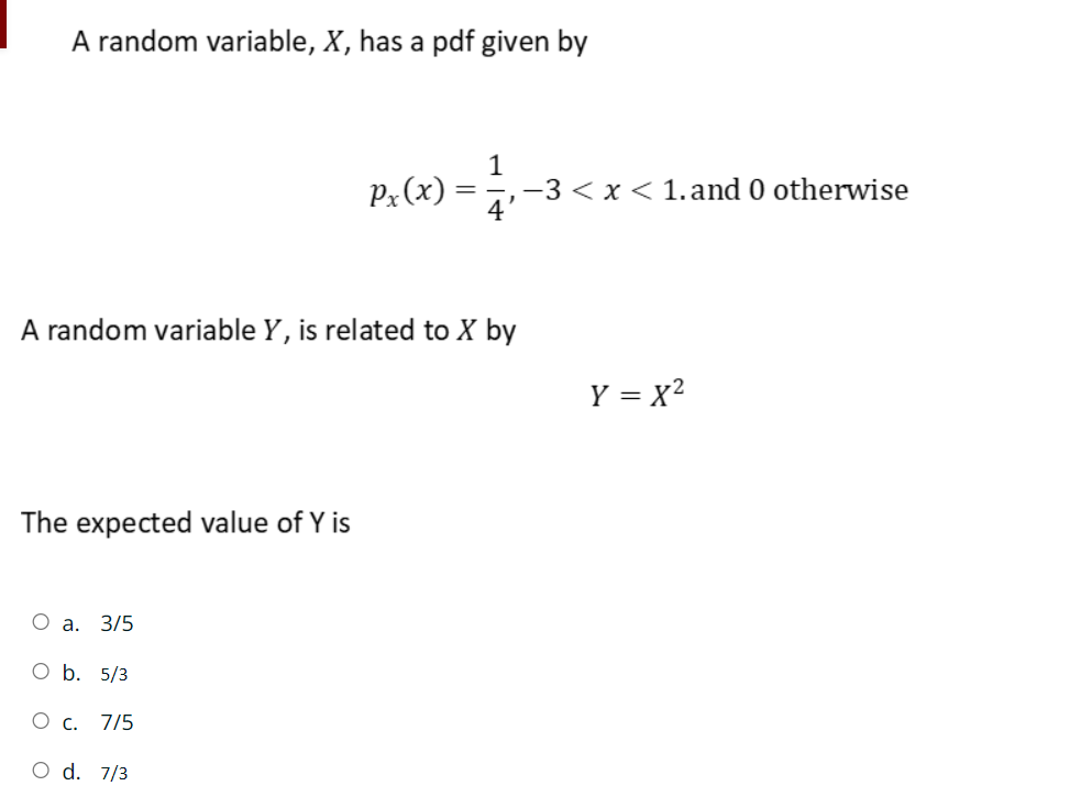 Solved A random variable, x, ﻿has a pdf given | Chegg.com