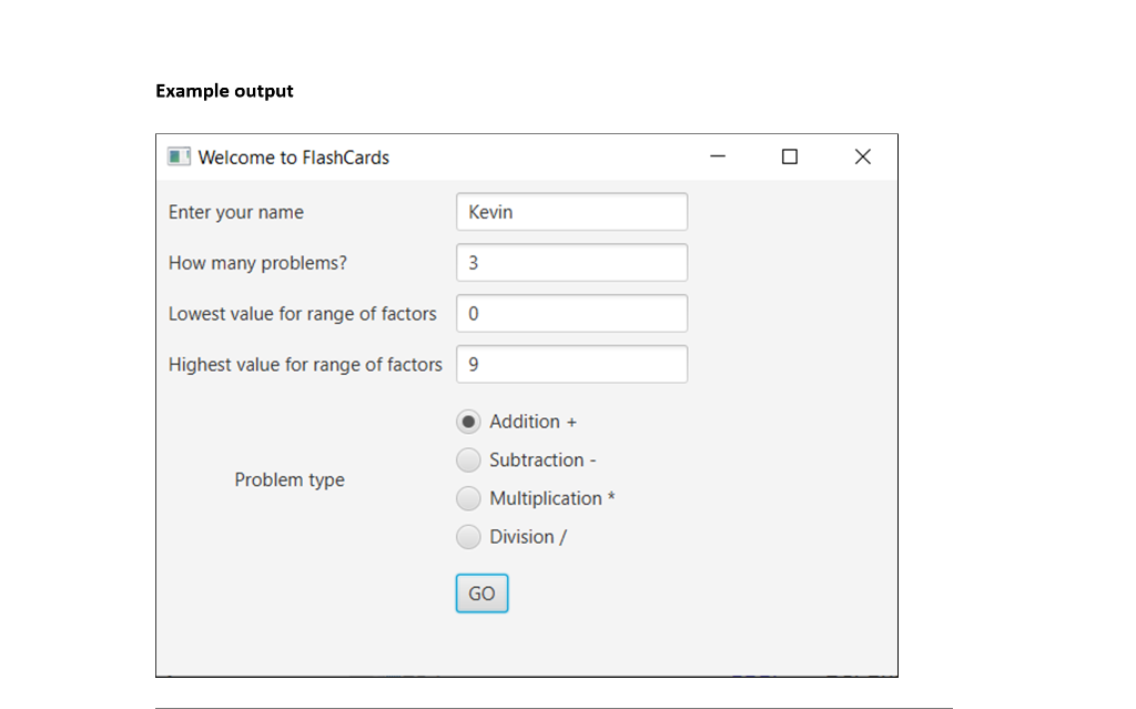 Project: FlashCards with GUI – Project 4 Project | Chegg.com