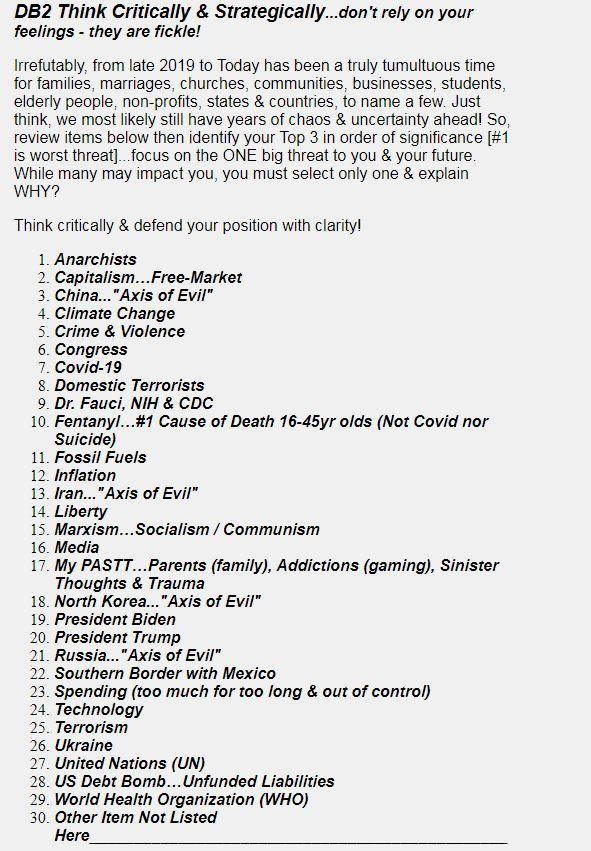 Solved DB2 Think Critically \& Strategically...don't rely on | Chegg.com