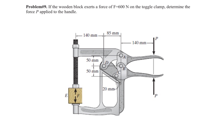 Solved Problem#9. If the wooden block exerts a force of | Chegg.com