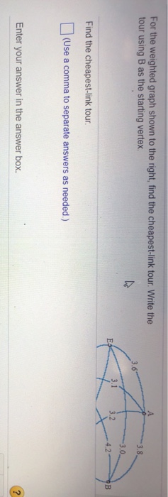 For the weighted graph shown to the right, find the | Chegg.com