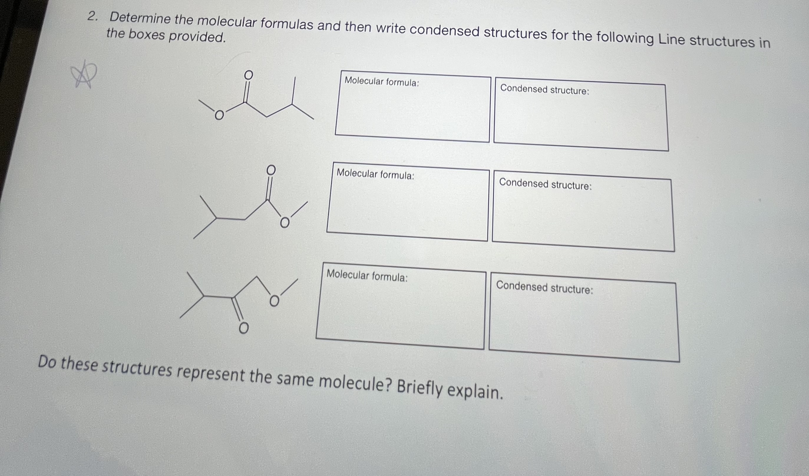 Solved 2. Determine the molecular formulas and then write | Chegg.com