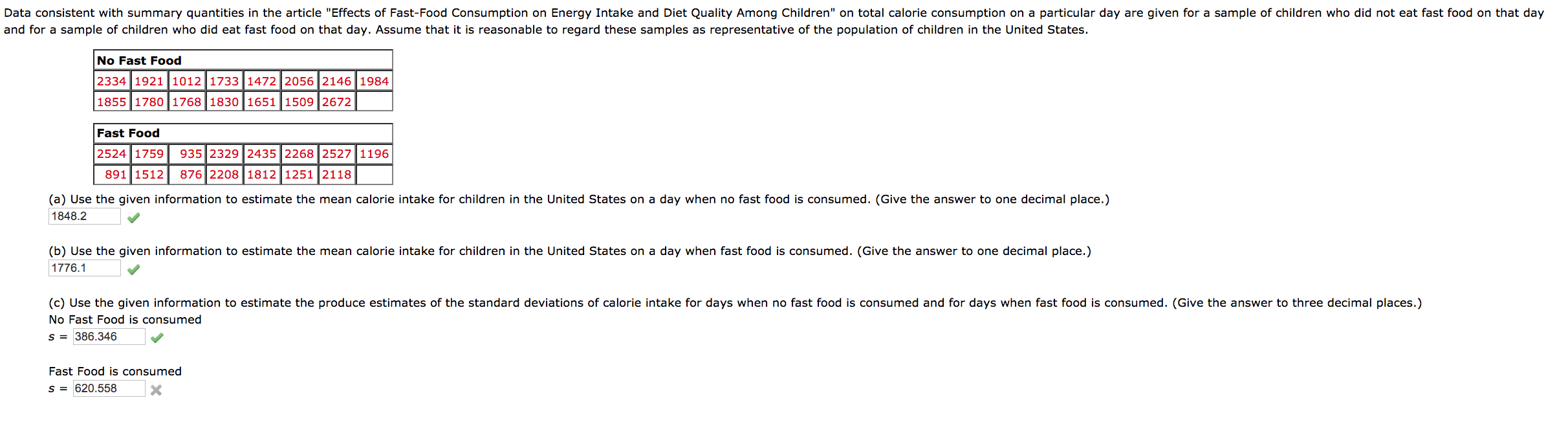 Solved Data consistent with summary quantities in the | Chegg.com