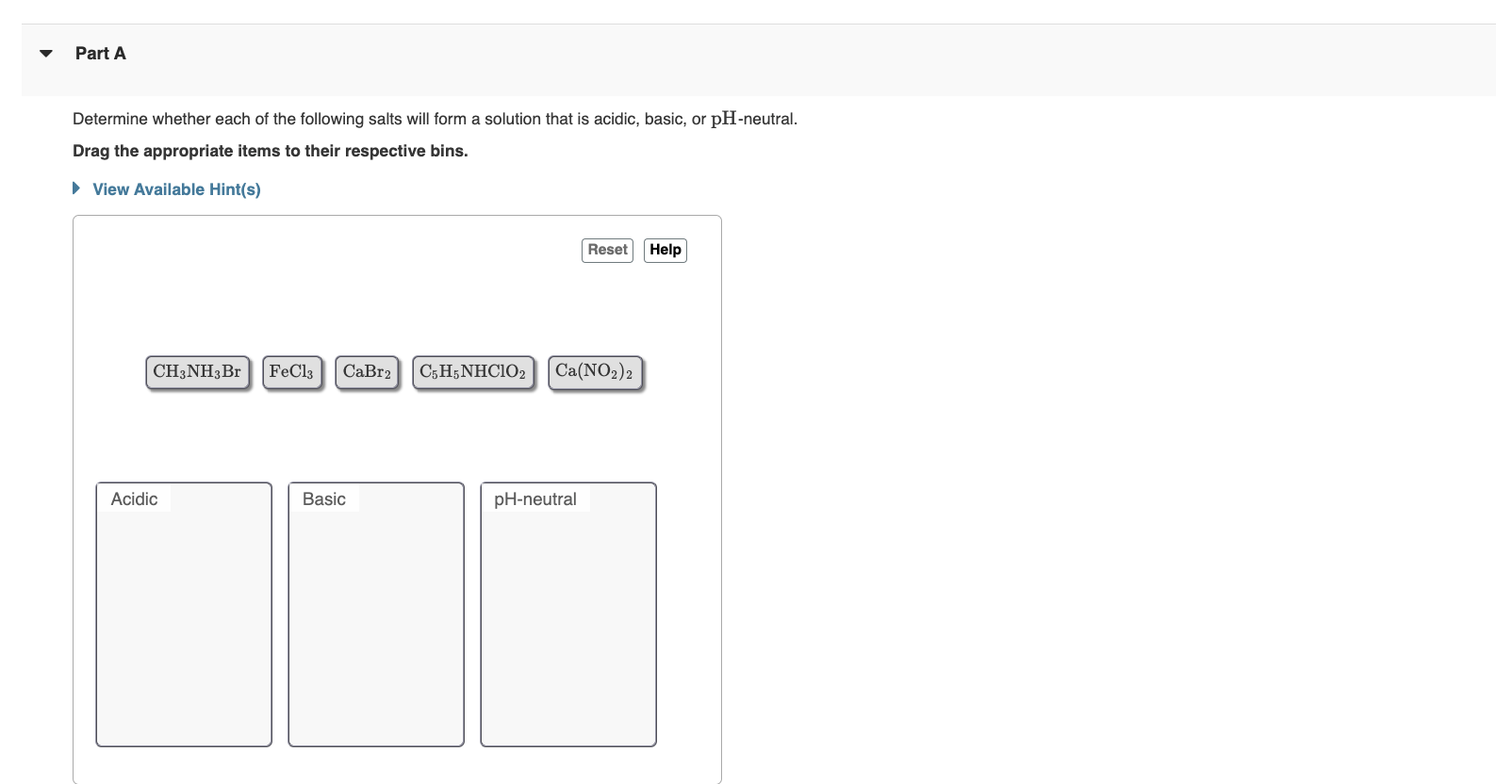 Solved Determine whether each of the following salts will | Chegg.com