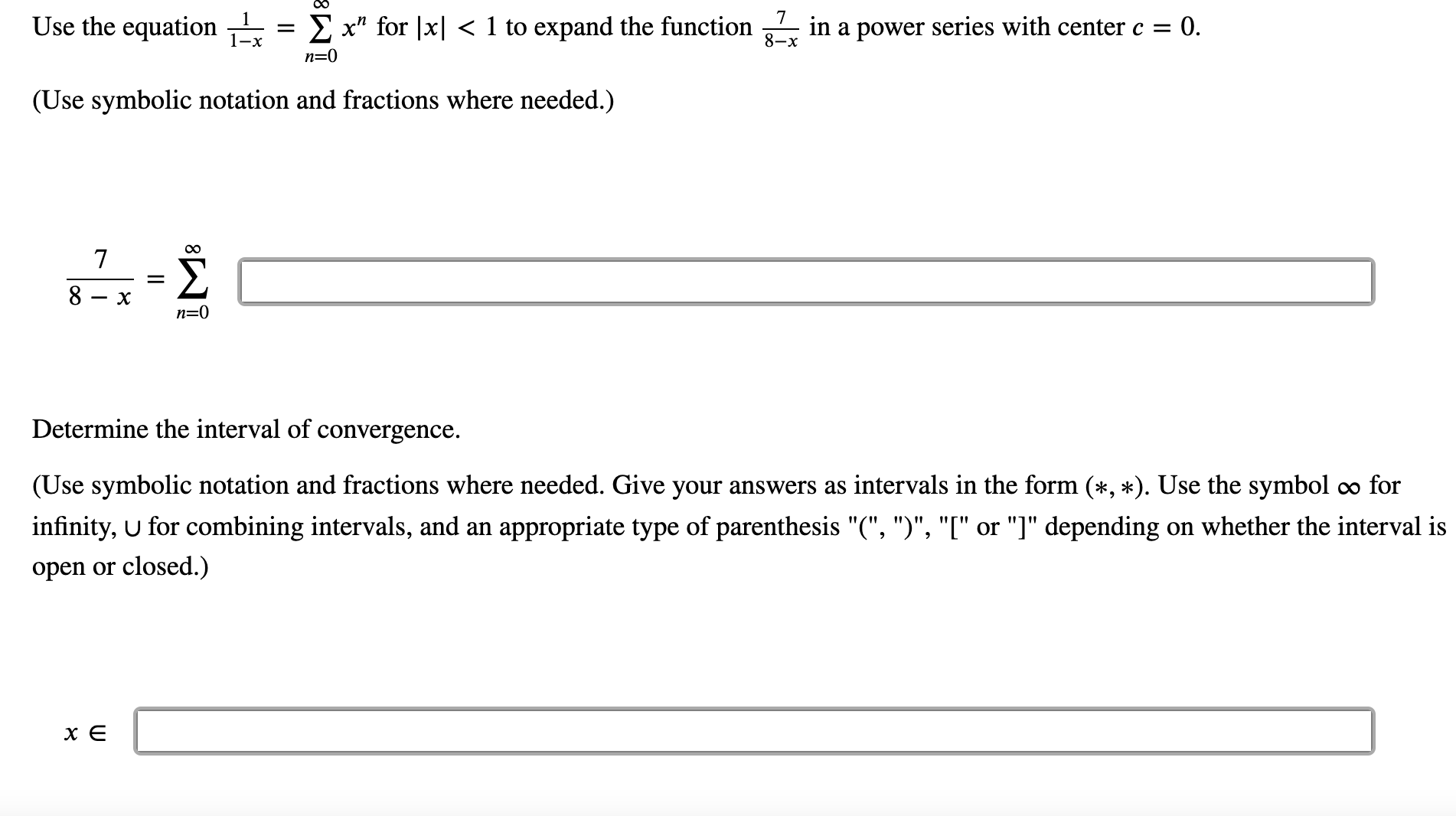 Solved Use the equation 1−x1=∑n=0∞xn for ∣x∣