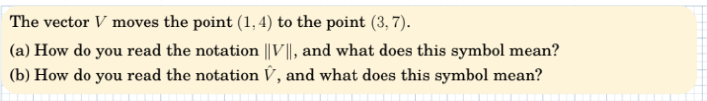 Solved The vector V ﻿moves the point (1,4) to ﻿the point | Chegg.com