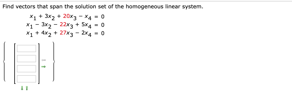 Solved Find vectors that span the solution set of the | Chegg.com