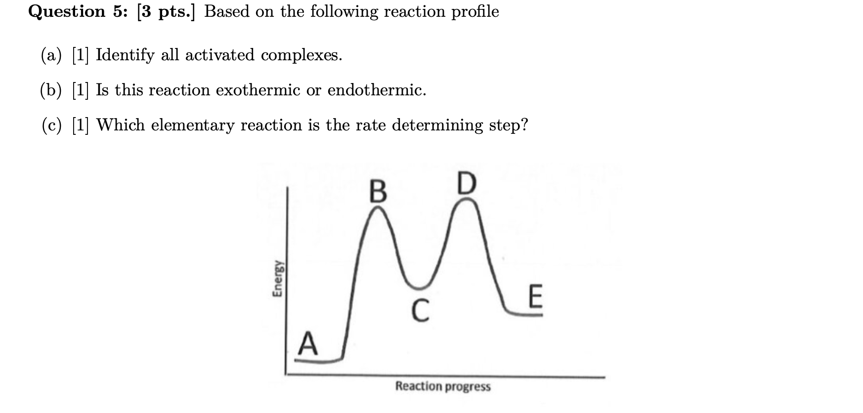 Solved Question 5: [3 pts.] Based on the following reaction | Chegg.com
