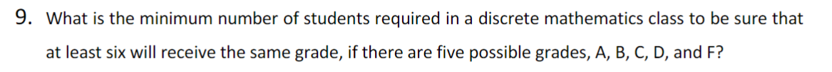 Solved 9. What is the minimum number of students required in | Chegg.com