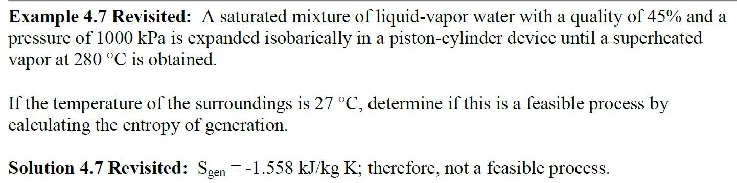 Solved Example 4.7 Revisited: A saturated mixture of | Chegg.com