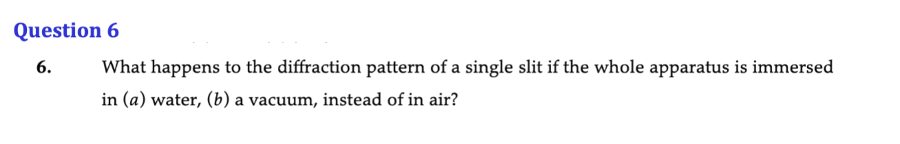 Solved Question 6What happens to the diffraction pattern of | Chegg.com