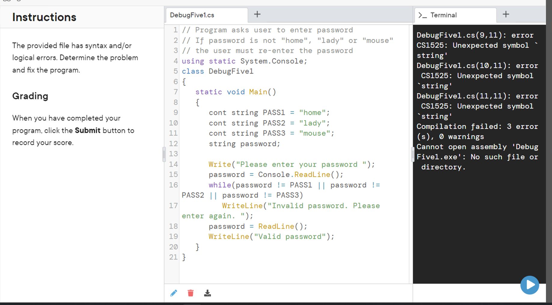 Solved InstructionsThe provided file has syntax | Chegg.com