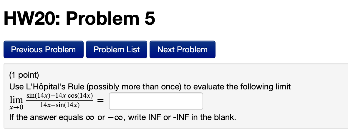 Solved HW20: Problem 5 Previous Problem Problem List Next | Chegg.com