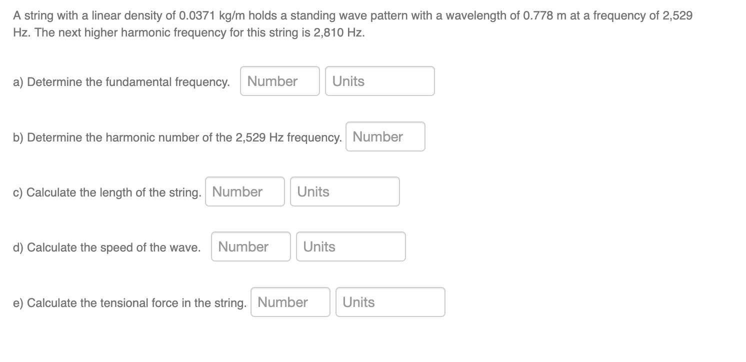 Solved A string with a linear density of 0.0371 kg/m holds a | Chegg.com