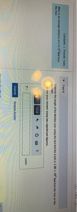 Solved Constants I Periodic Table Part A Mars is an average | Chegg.com