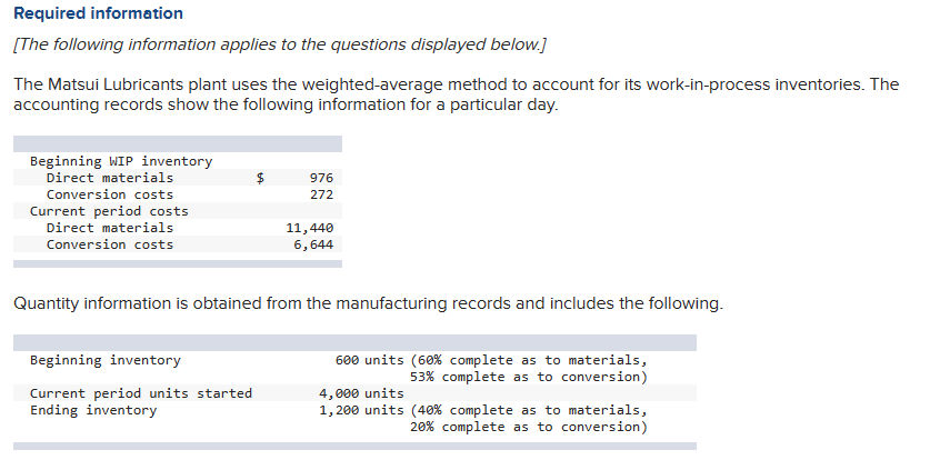 Solved Required: a. Compute the equivalent units for the | Chegg.com