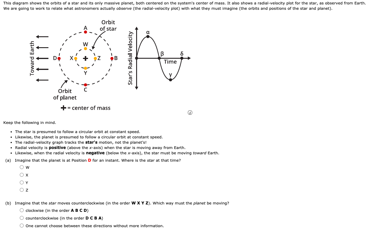 Solved This diagram shows the orbits of a star and its only | Chegg.com