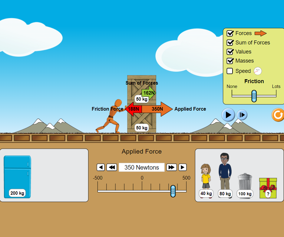 Solved Force and motion. complete table with work shown and | Chegg.com