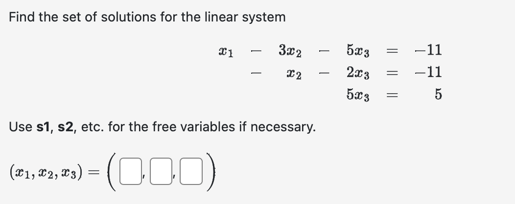 Solved Find the set of solutions for the linear | Chegg.com
