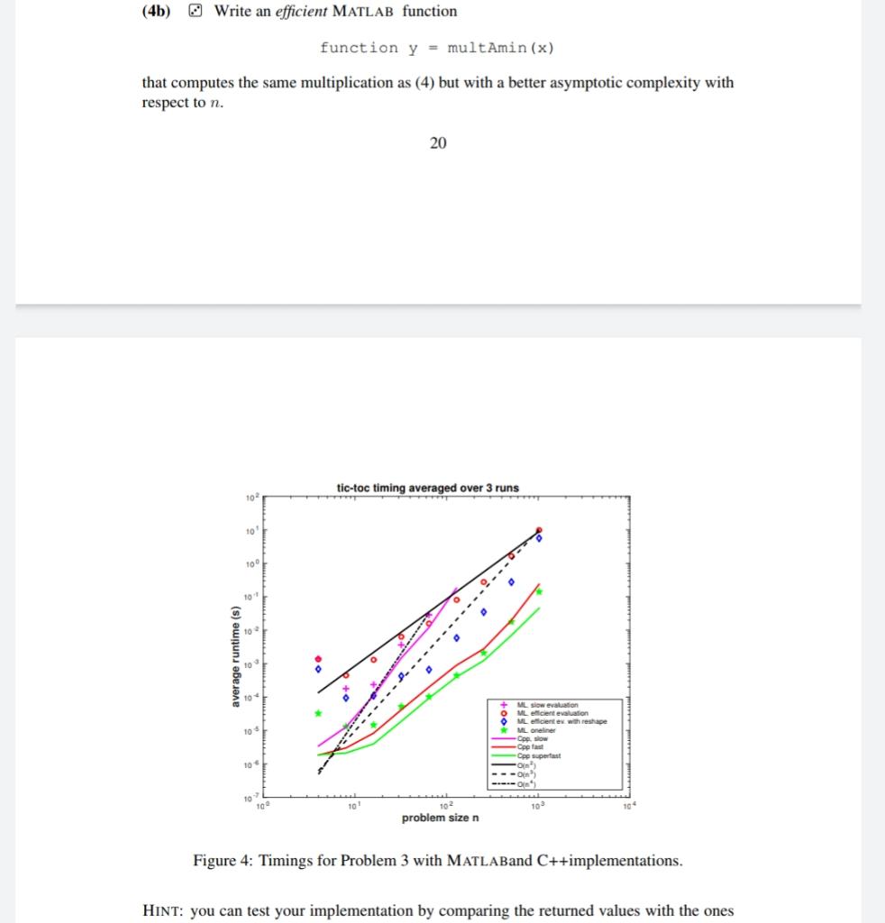Solved (4b) O Write an efficient MATLAB function function y | Chegg.com