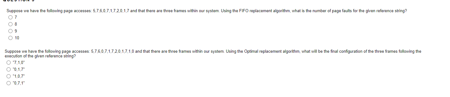 Solved Suppose we have the following page accesses: | Chegg.com