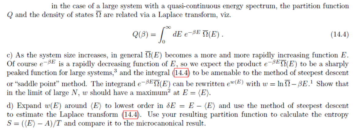 Solved in the case of a large system with a quasi-continuous | Chegg.com