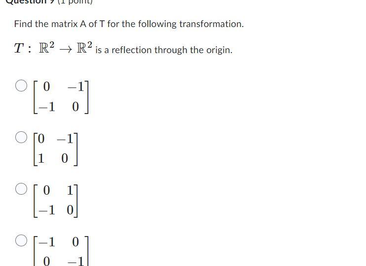 Solved Find the matrix A of T for the following | Chegg.com