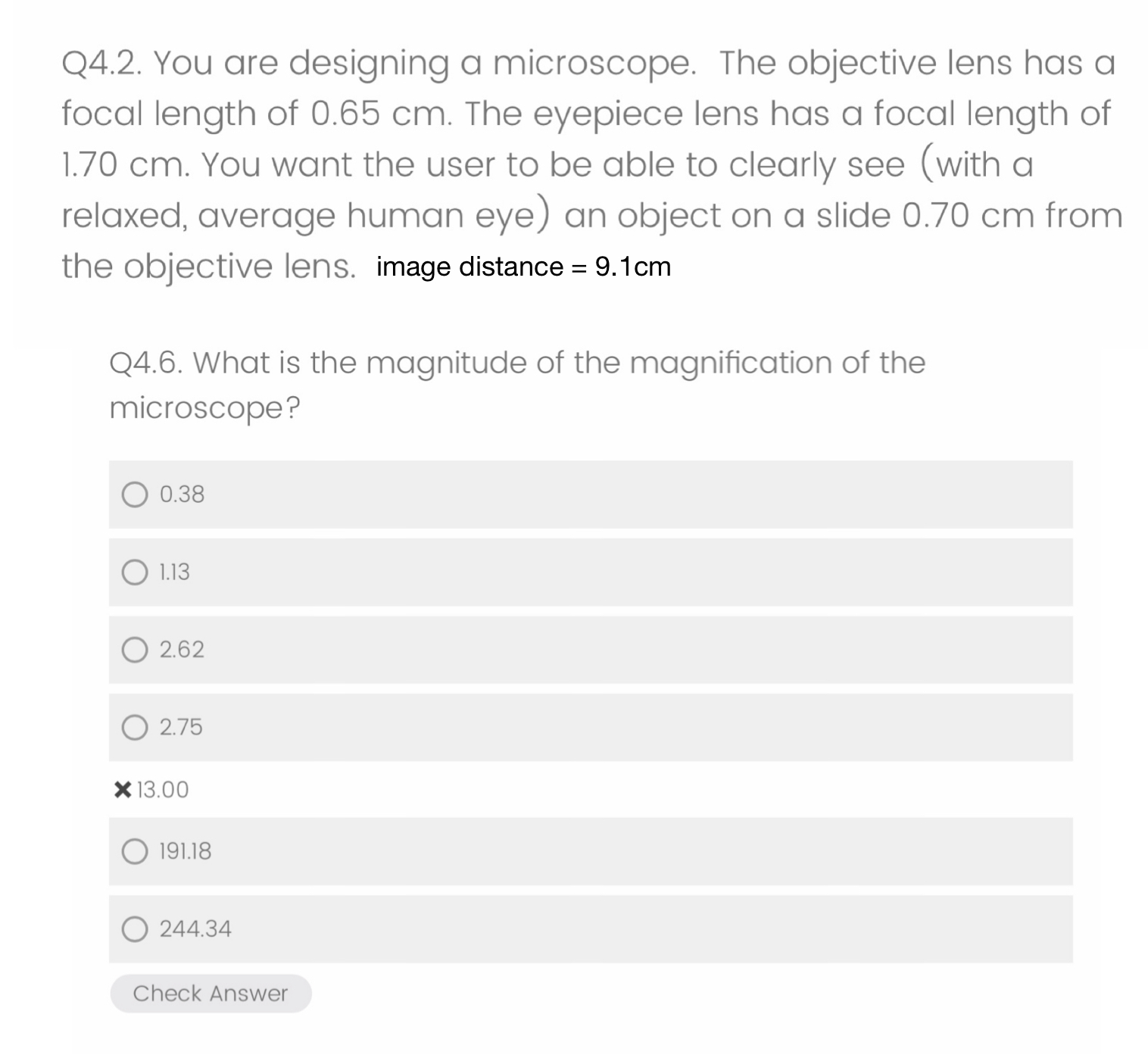 Solved Q4.2. ﻿You are designing a microscope. The objective | Chegg.com