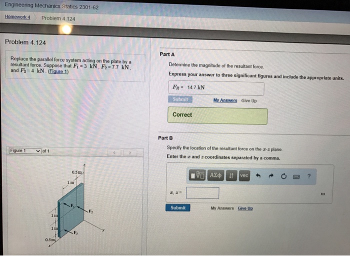 Solved Replace the parallel force system acting on the plate | Chegg.com