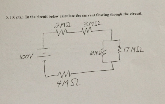 Solved In the circuit below calculate the current flowing | Chegg.com