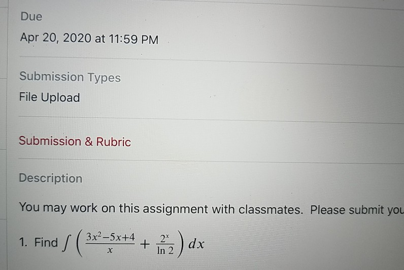 Solved Due Apr 20, 2020 at 11:59 PM Submission Types File | Chegg.com