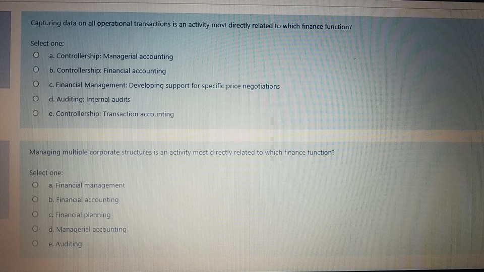 Solved Capturing data on all operational transactions is an | Chegg.com
