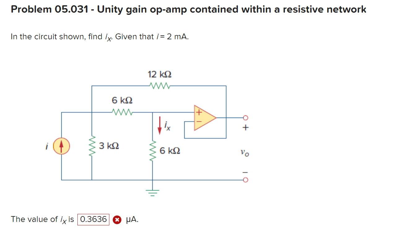 Solved Problem 05.031 - Unity gain op-amp contained within a | Chegg.com