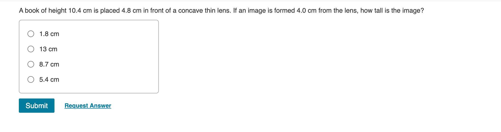 Solved An object is located 16 cm in front of a spherical | Chegg.com