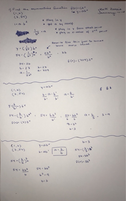 Solved Find the exponential function f(x) = Cb^x whose graph | Chegg.com