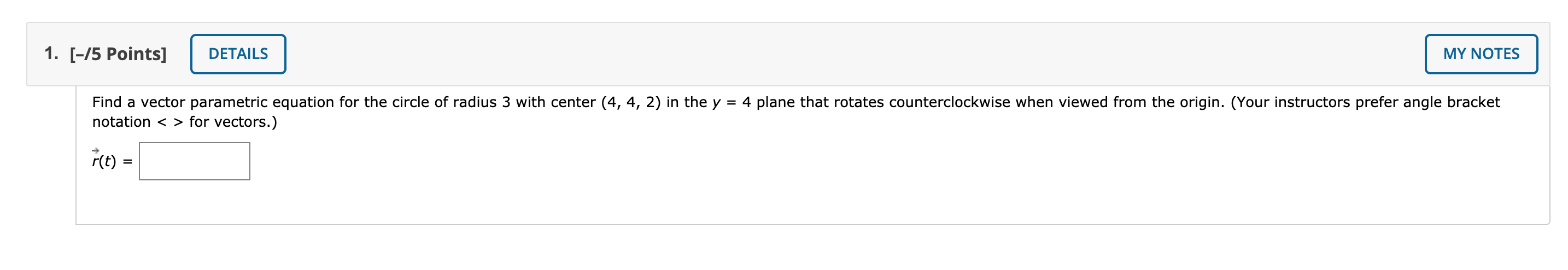 Solved Find a vector parametric equation for the circle | Chegg.com