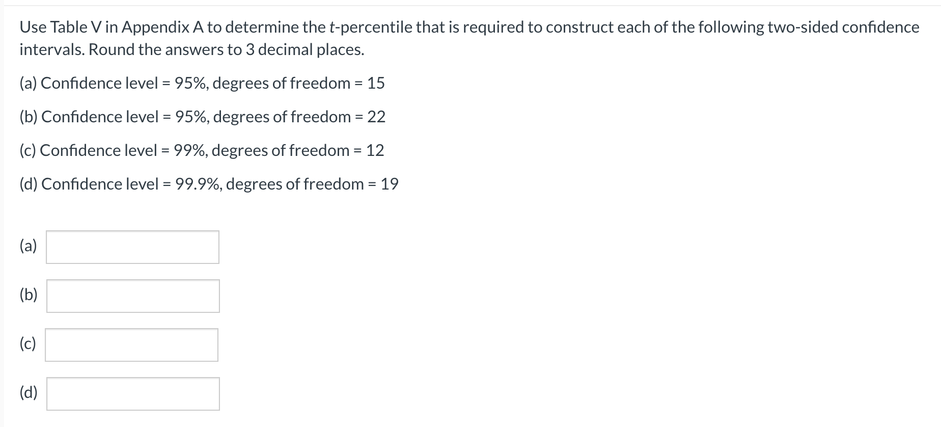 Solved Use Table V in Appendix A to determine the | Chegg.com